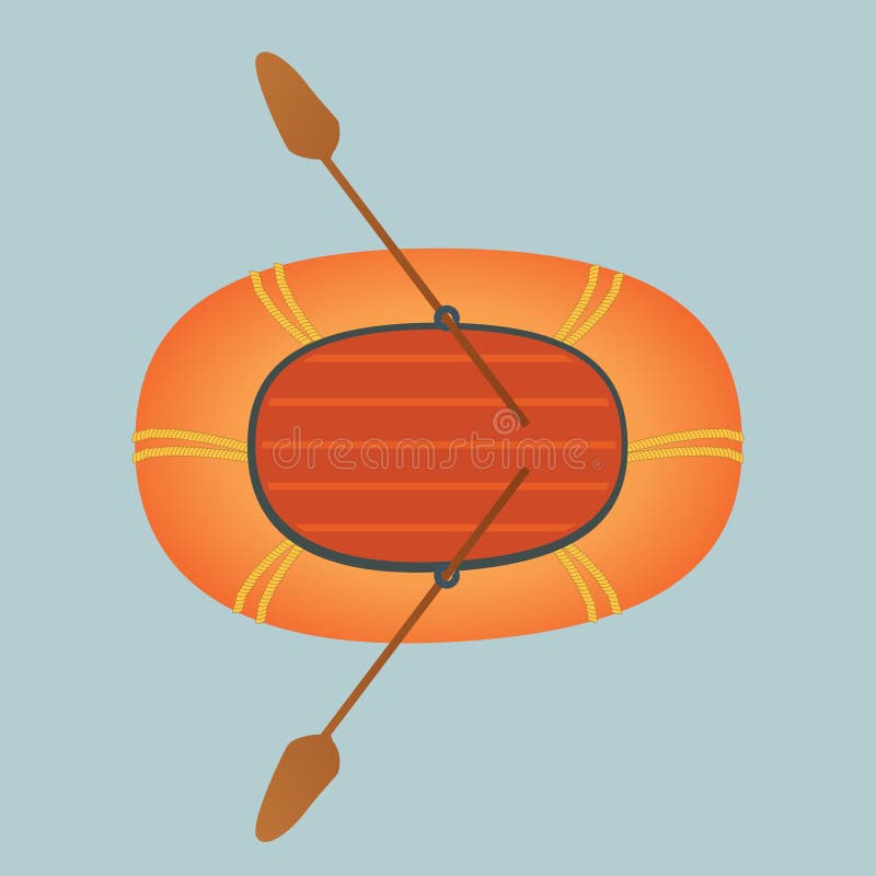 Inflatable Raft and Paddles. Vector Illustration Decorative Background ...