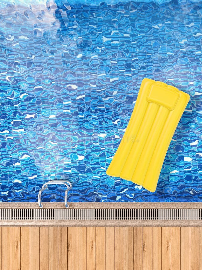 Inflatable Raft on Pool Top View Stock Illustration - Illustration of ...