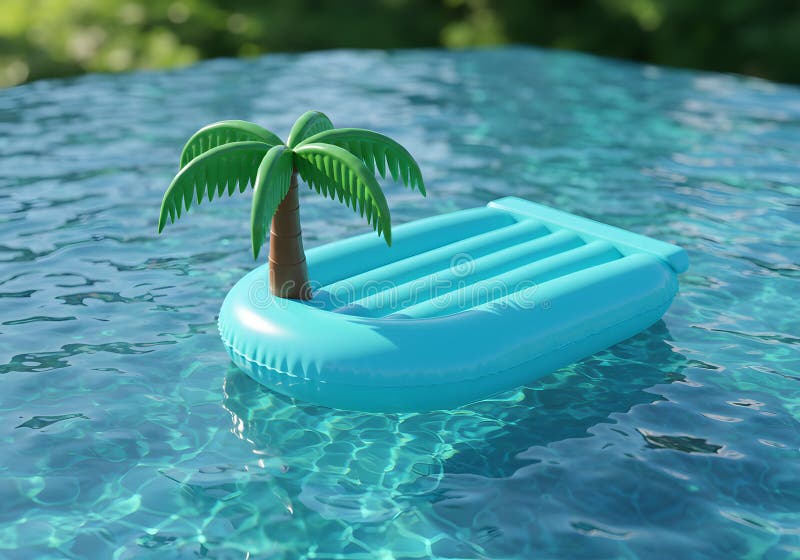 Inflatable Raft on Pool Water Stock Illustration - Illustration of ...