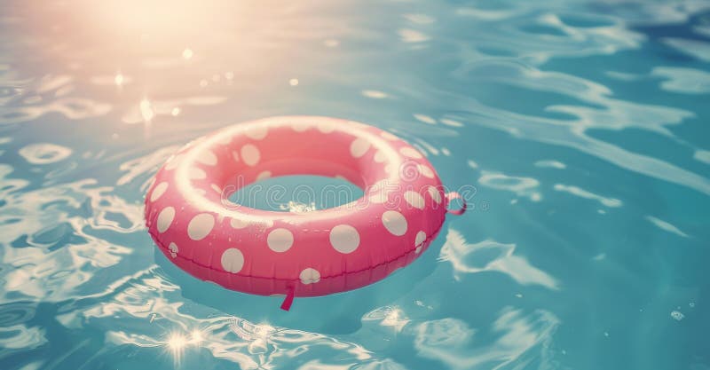 Inflatable Ring Floating in Pool Stock Photo - Image of transparent ...