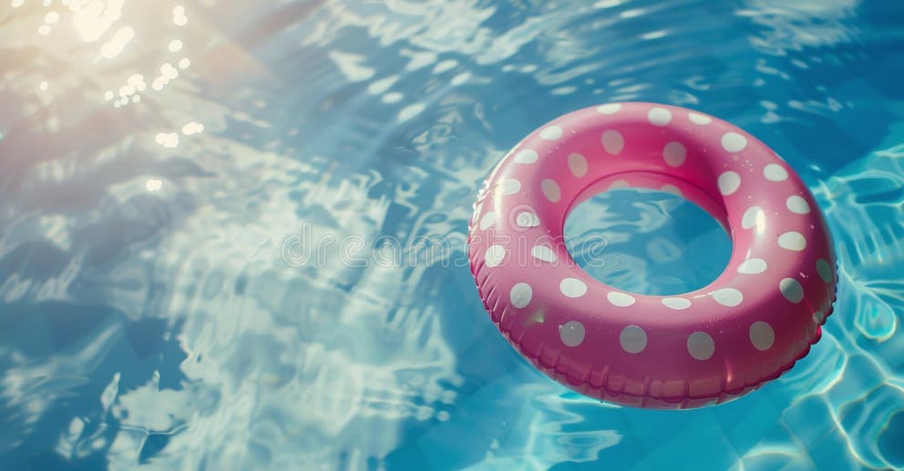 Inflatable Ring Floating in Pool Stock Photo - Image of calm, kids ...