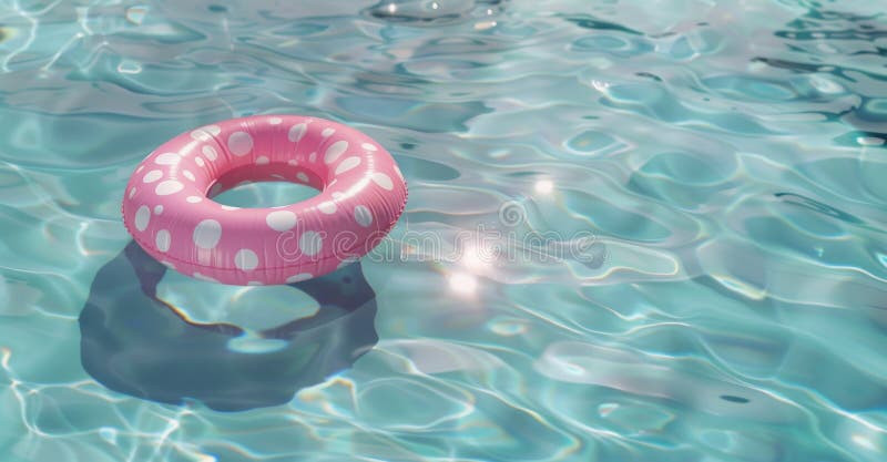 Inflatable Ring Floating in Pool Stock Photo - Image of swim, clear ...
