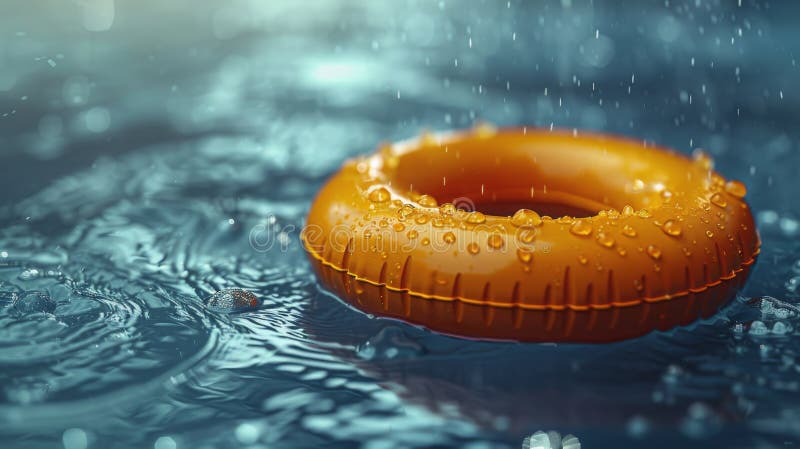 Inflatable Ring Floating in Pool Stock Photo - Image of circle, leisure ...
