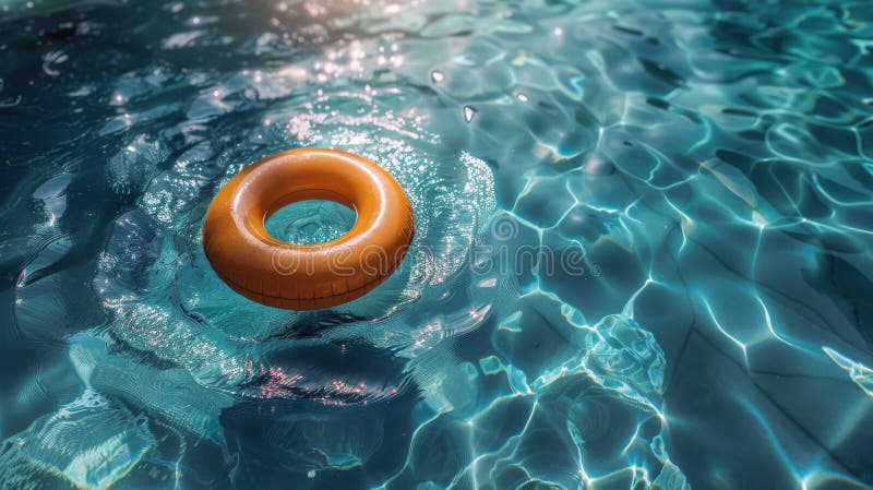 Inflatable Ring Floating in Pool Stock Photo - Image of play, clear ...