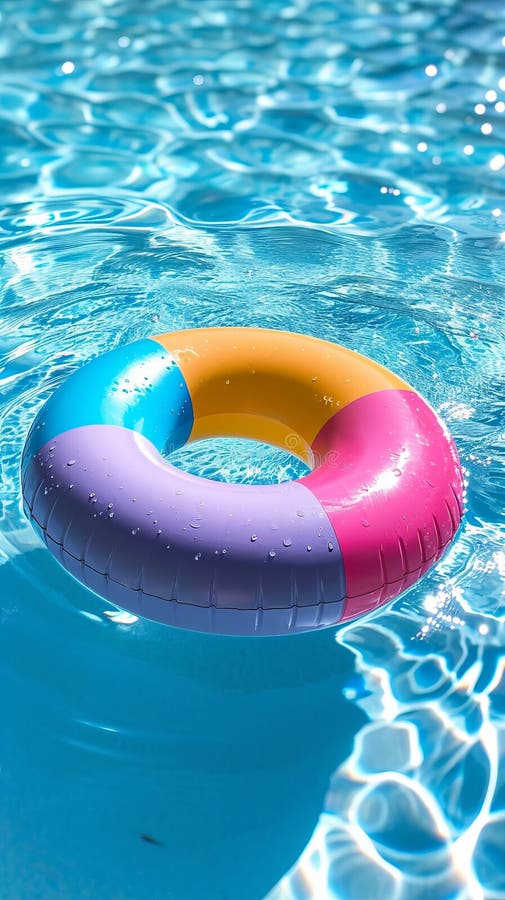 Inflatable Ring Floating in Pool of Water Stock Image - Image of ...
