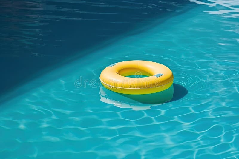An Inflatable Ring Floating in a Pool of Water with Ripples on the ...