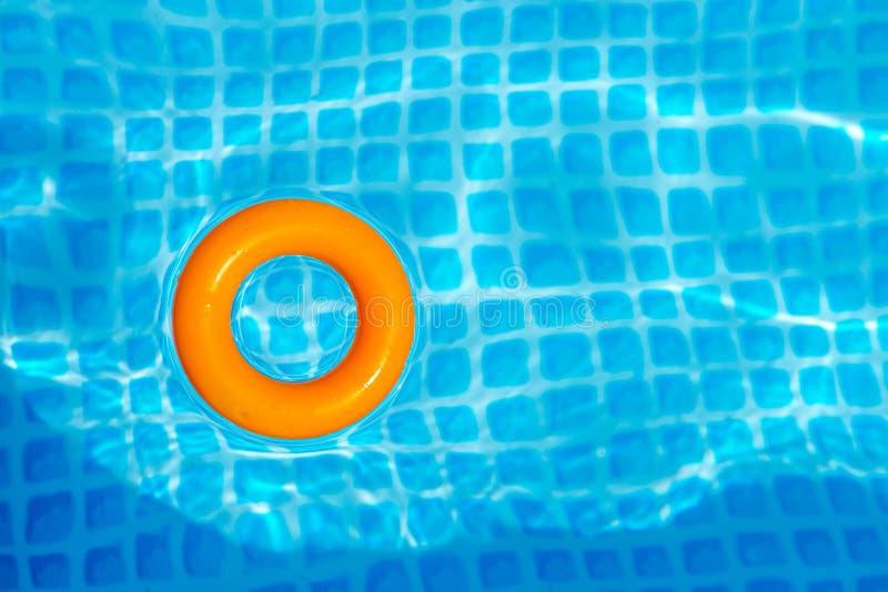 Inflatable Ring Floating in Swimming Pool on Sunny Day, Stock Image ...