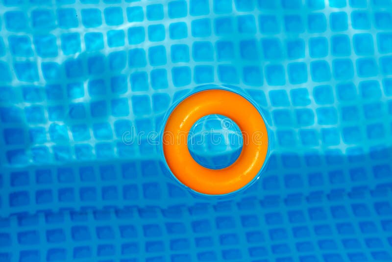 Inflatable Ring Floating in Swimming Pool on Sunny Day, Stock Image ...