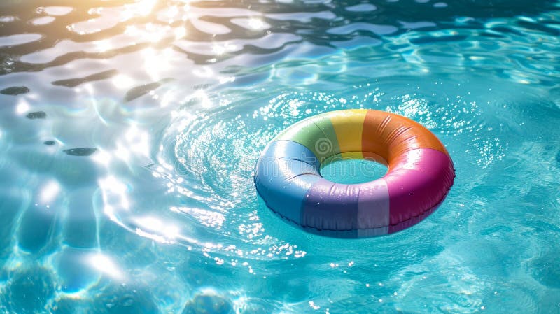 Inflatable Ring Floating in Water Pool for Summer Fun and Relaxation ...