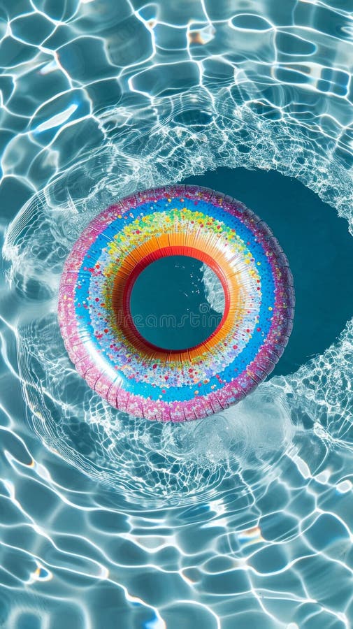 Inflatable Ring Floating in Water Pool - Summer Fun and Relaxation ...