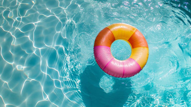 Inflatable Ring Floating in Water Pool - Summer Fun and Relaxation ...