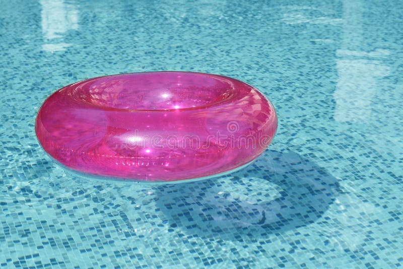 Inflatable Ring Floating on Water in Swimming Pool Stock Photo - Image ...