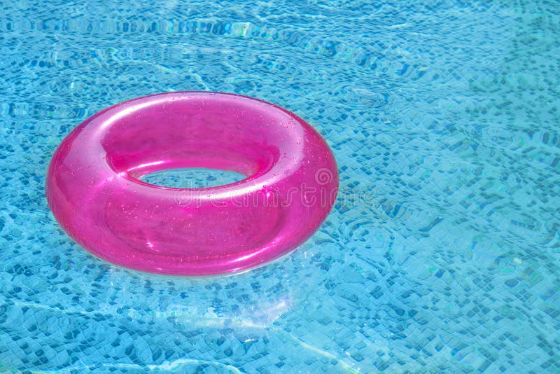Inflatable Ring Floating on Water in Swimming Pool Stock Image - Image ...