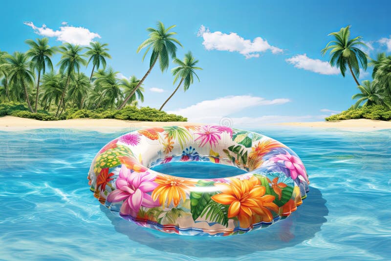 Inflatable Ring Floating on Water in Swimming Pool Stock Image - Image ...