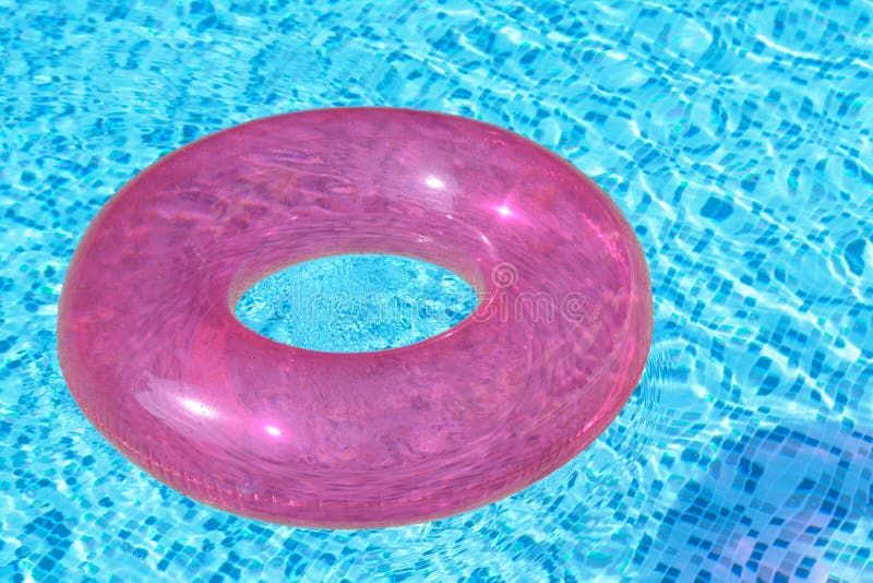 Inflatable Ring Floating on Water in Swimming Pool Stock Image - Image ...