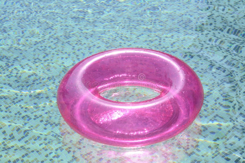 Inflatable Ring Floating on Water in Swimming Pool Stock Image - Image ...