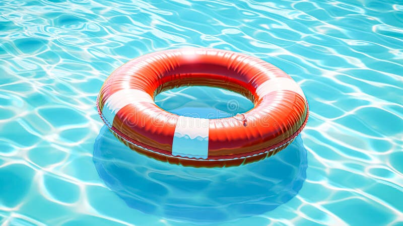 An Inflatable Ring Floats Gracefully on the Shimmering Surface of a ...