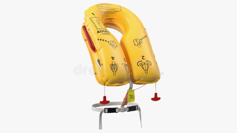 Inflatable Safety Life Vest with Instructions and Straps Stock ...