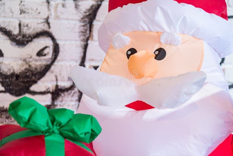 Inflatable Santa`s Doll Face Stock Image - Image of claus, father ...