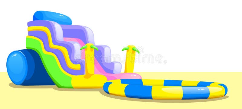 Inflatable Slide for Children with a Small Pool Stock Vector ...