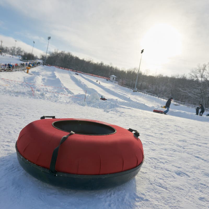 Snow tube on snow stock image. Image of ride, extreme - 118427943