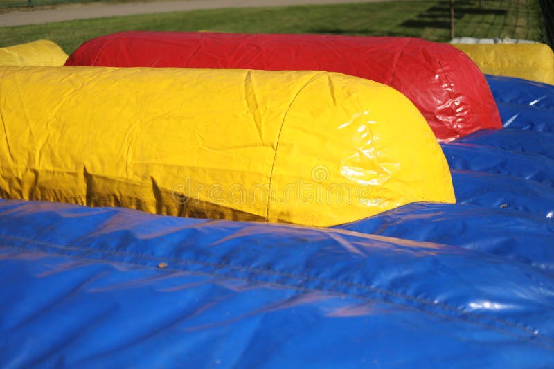 Inflatable Structure. Play Trampoline Stock Photo - Image of jump ...
