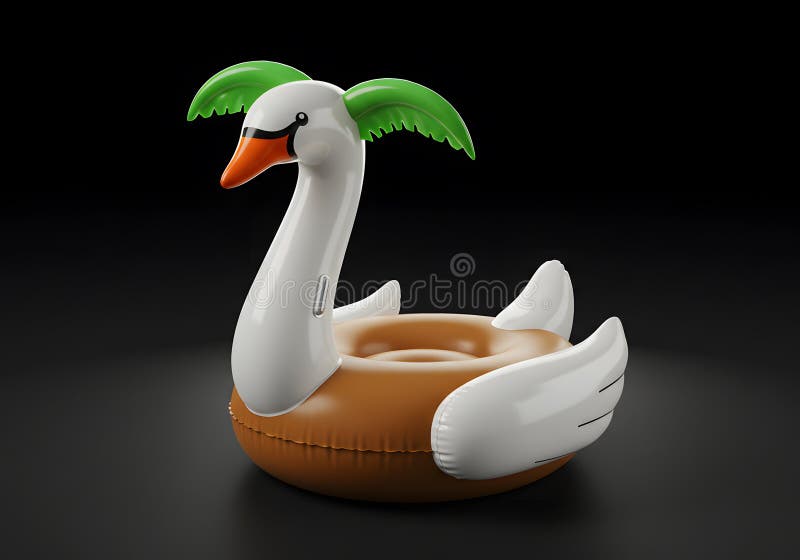 Inflatable swan pool float stock illustration. Illustration of outdoor ...