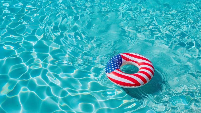 Inflatable Swim Ring with American Flag Design Stock Photo - Image of ...