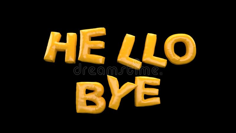 Inflatable Text Hello and Bye in English Language. Balloon Text ...