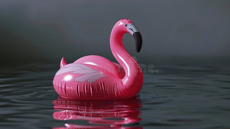 Inflatable Toy. Cute Pink Flamingo. Generative Ai Stock Illustration ...