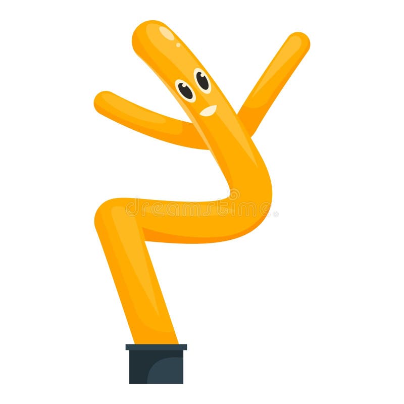 Inflatable Tube Man Waving Arms and Smiling Stock Illustration ...