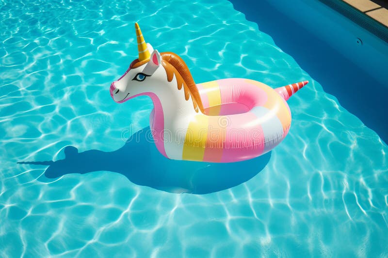 Inflatable Unicorn Pool Float. Summer Vacation Stock Illustration ...