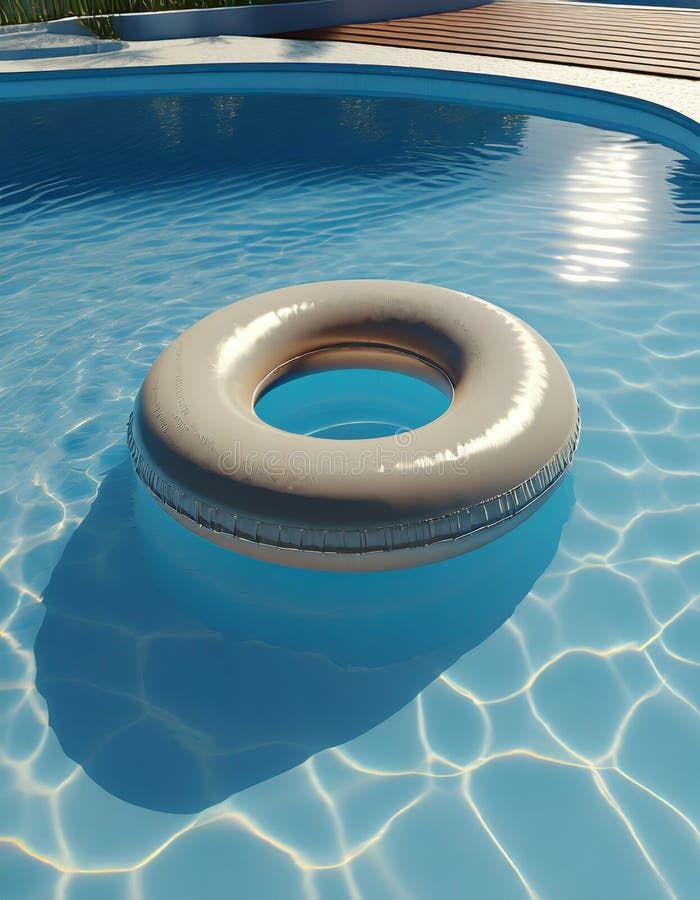 Inflatable Wheel on the Surface of the Pool Stock Illustration ...
