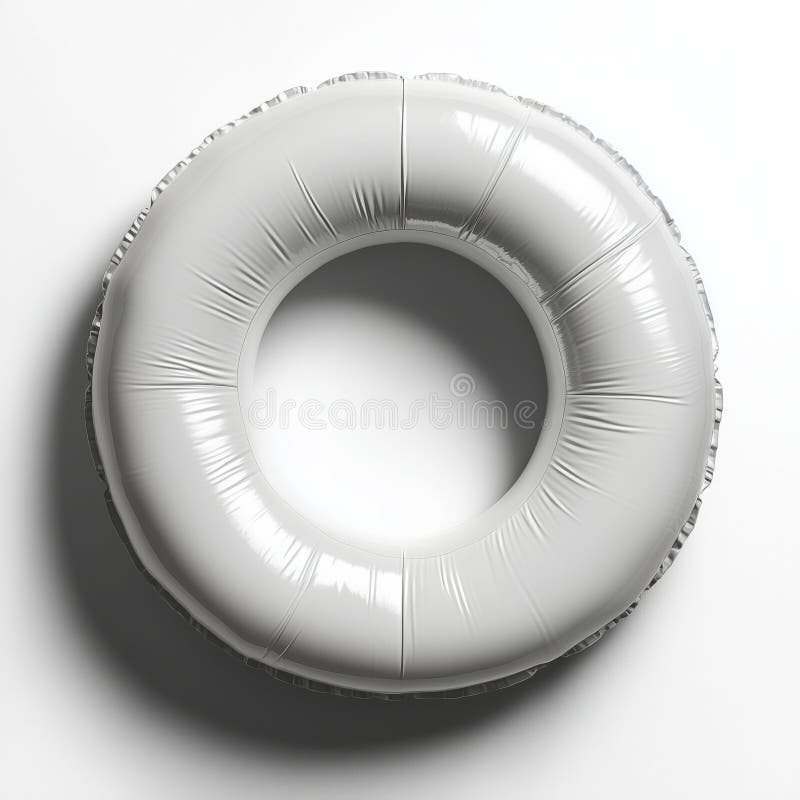 Inflatable White Pool Ring on White Background with Shadow Stock Image ...