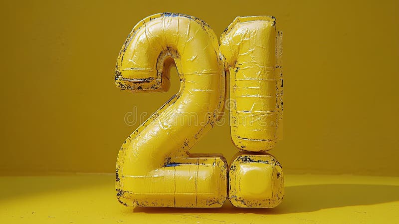 Inflatable Yellow Number 21, Celebratory Stock Illustration ...
