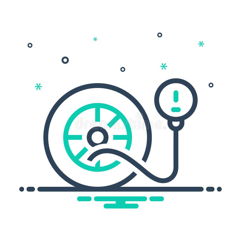 Mix Icon for Inflate Tire, Inflate and Repair Stock Vector ...