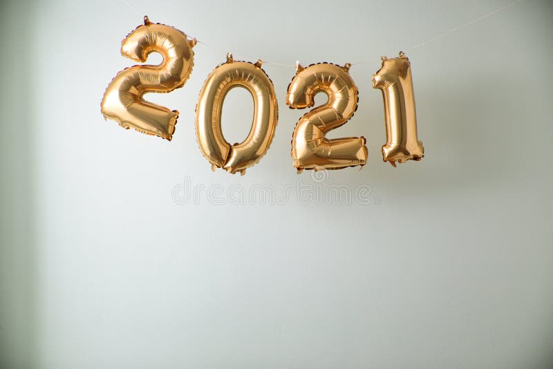 2021 Inflated Numbers on White Background Stock Image - Image of ...