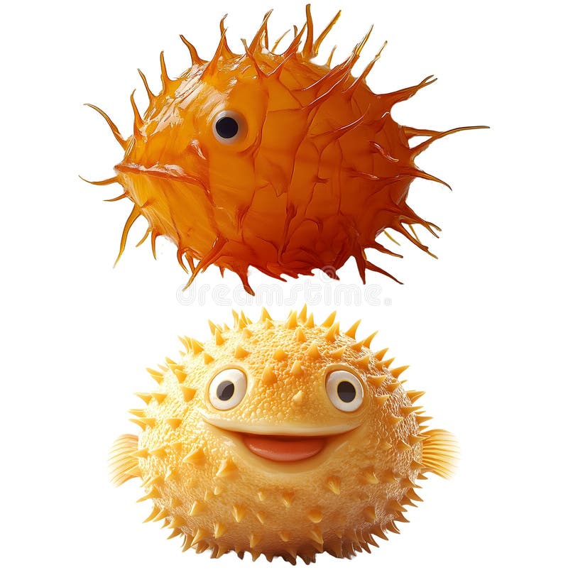 Inflated Puffer Fish 4K Resolution White Background Stock Illustration ...