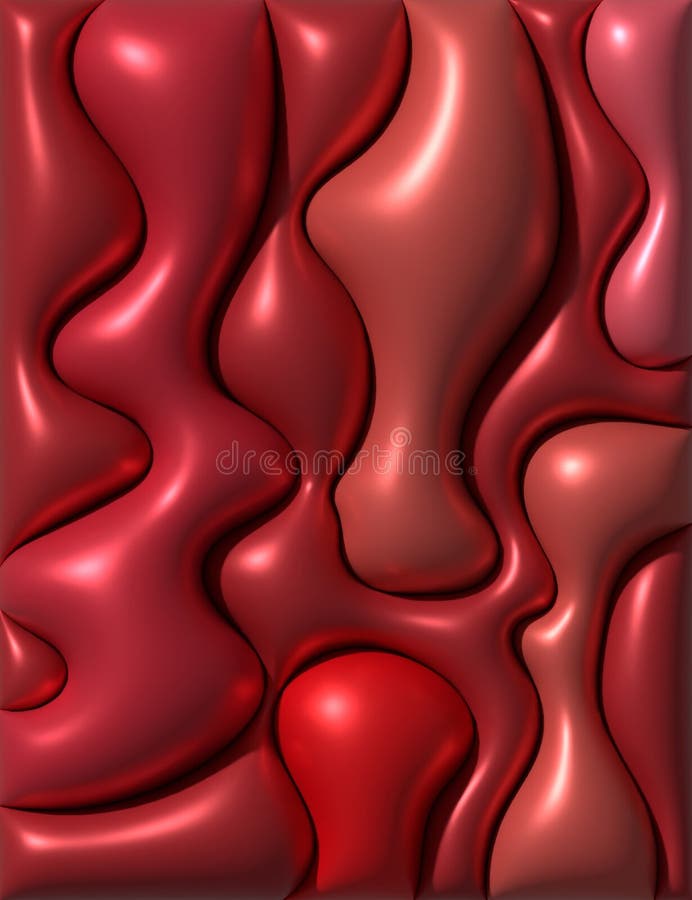 Inflated Red Figures with Shiny Soft Surface, 3D Rendering Illustration ...
