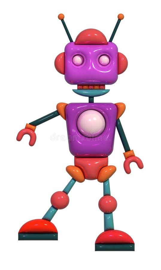 Inflated Robot Toy with Plasticine Effect. Stock Illustration ...