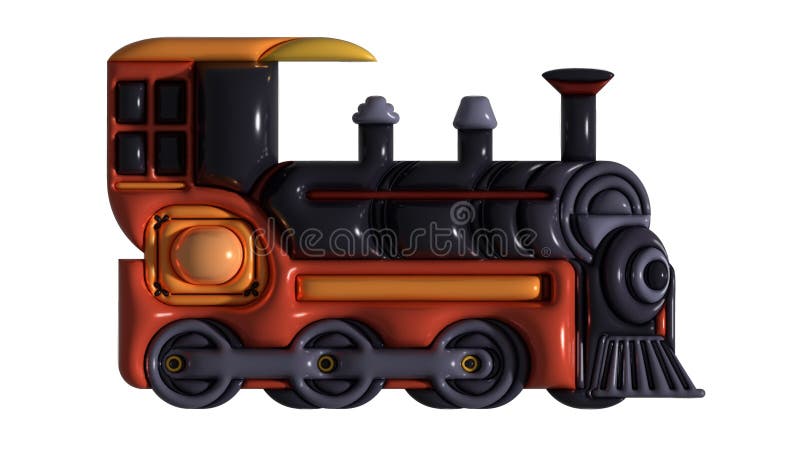 Inflated Train Toy with Plasticine Effect. Stock Illustration ...
