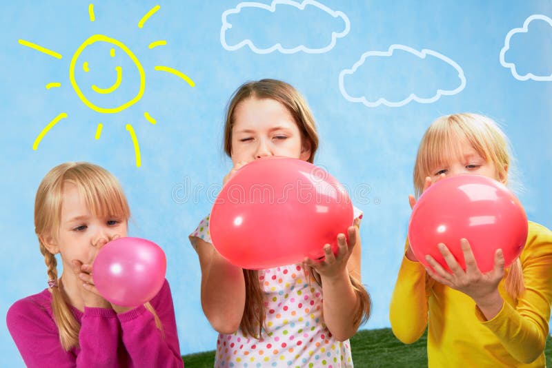 Inflating stock photo. Image of happiness, children, kids - 18342306