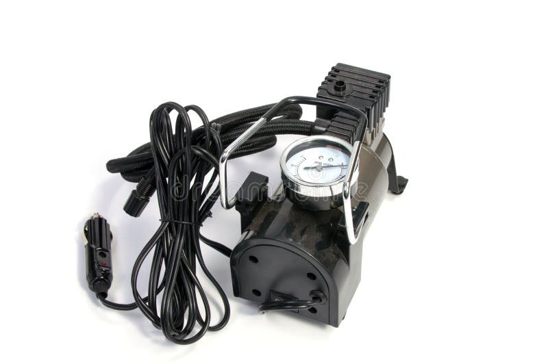 Inflating the Automobile Wheels Via Stock Image - Image of maintenance ...