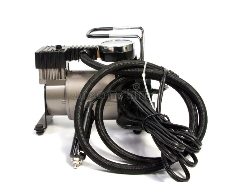 Inflating the Automobile Wheels Via Stock Photo - Image of meter ...