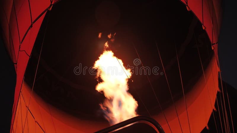 Inflating a Balloon with Fire. Cappadocia, Turkey. Stock Video - Video ...