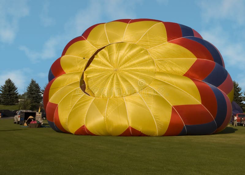 Inflating a Hot Air Balloon Stock Image - Image of inflatable, flight ...