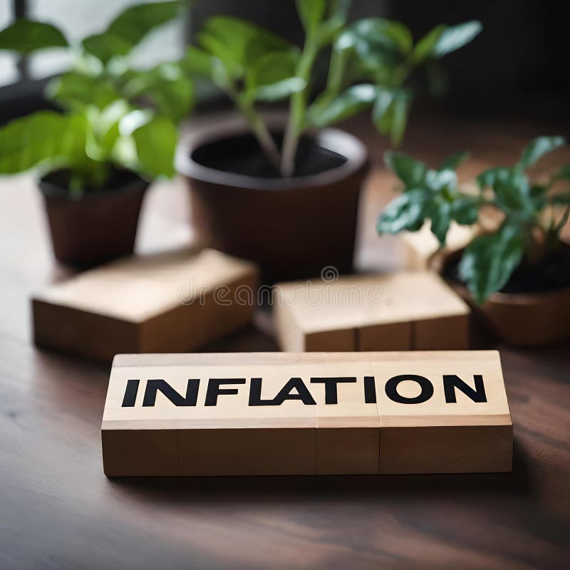 Inflation Spelled Out on a Wooden Block Stock Illustration ...
