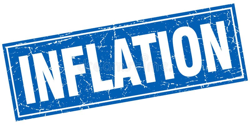 Inflation Blue Square Grunge Stamp Stock Vector - Illustration of ...