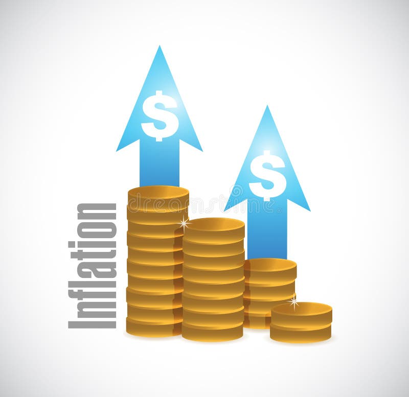 Inflation Coin Graph Sign Concept Stock Illustration - Illustration of ...