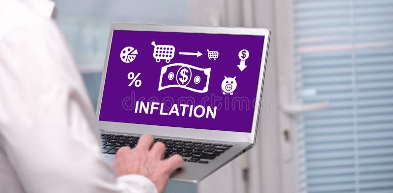 Inflation Concept on a Laptop Screen Stock Photo - Image of recession ...